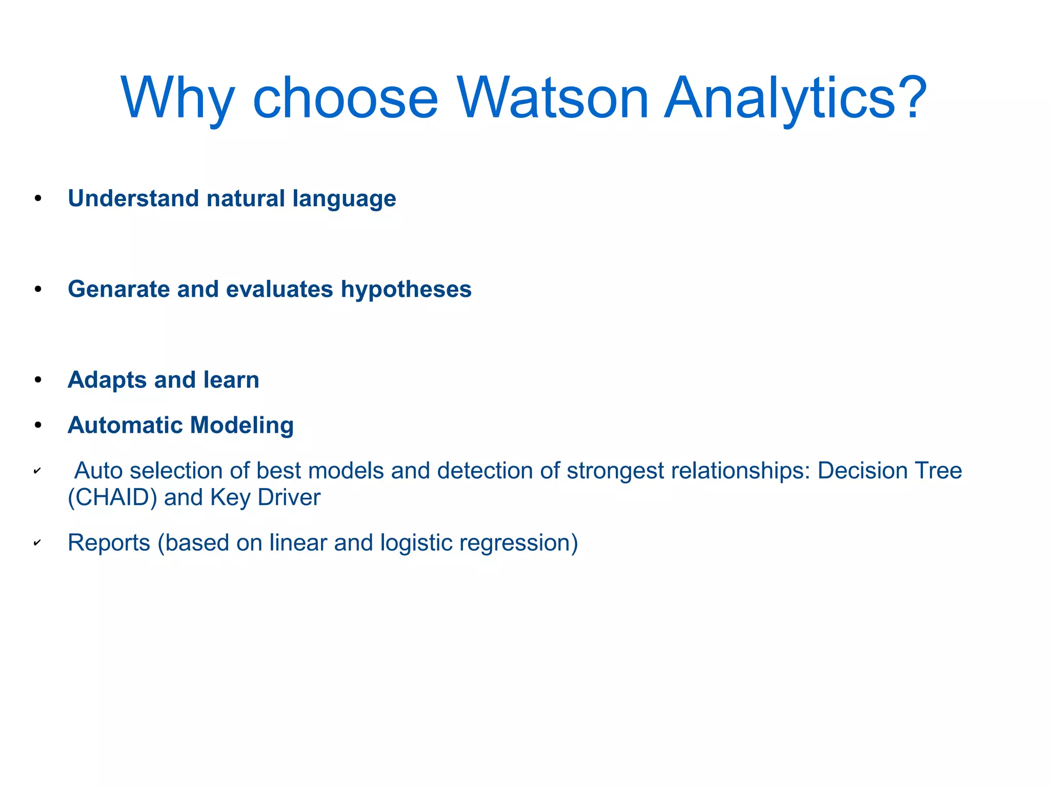 Watson Analytics Presentation | ODP | Technology & Computing