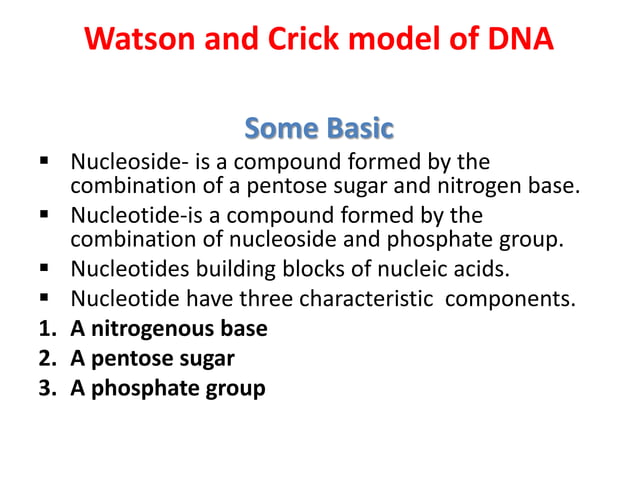 Watson and crick model of dna | PPTX