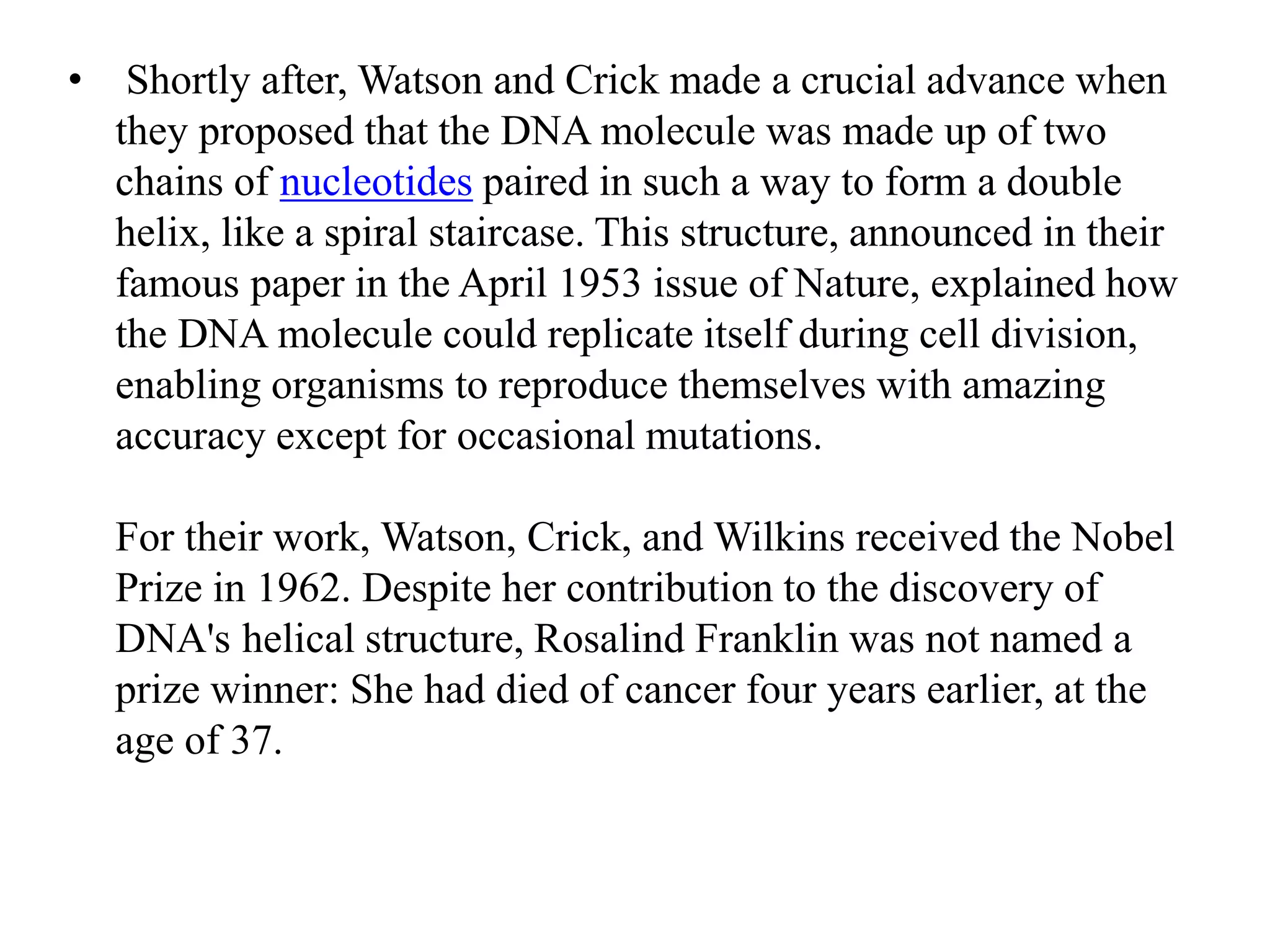 watson and crick model of DNA(molecular biology) | PPTX