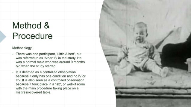 Watson and Rayner ppt. on Little Albert experiment | PPTX