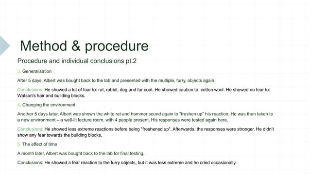Watson and Rayner ppt. on Little Albert experiment | PPTX