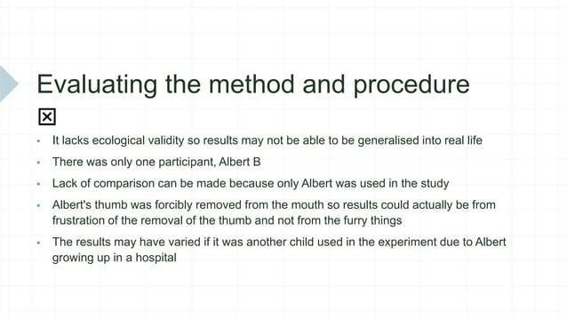 Watson and Rayner ppt. on Little Albert experiment | PPTX