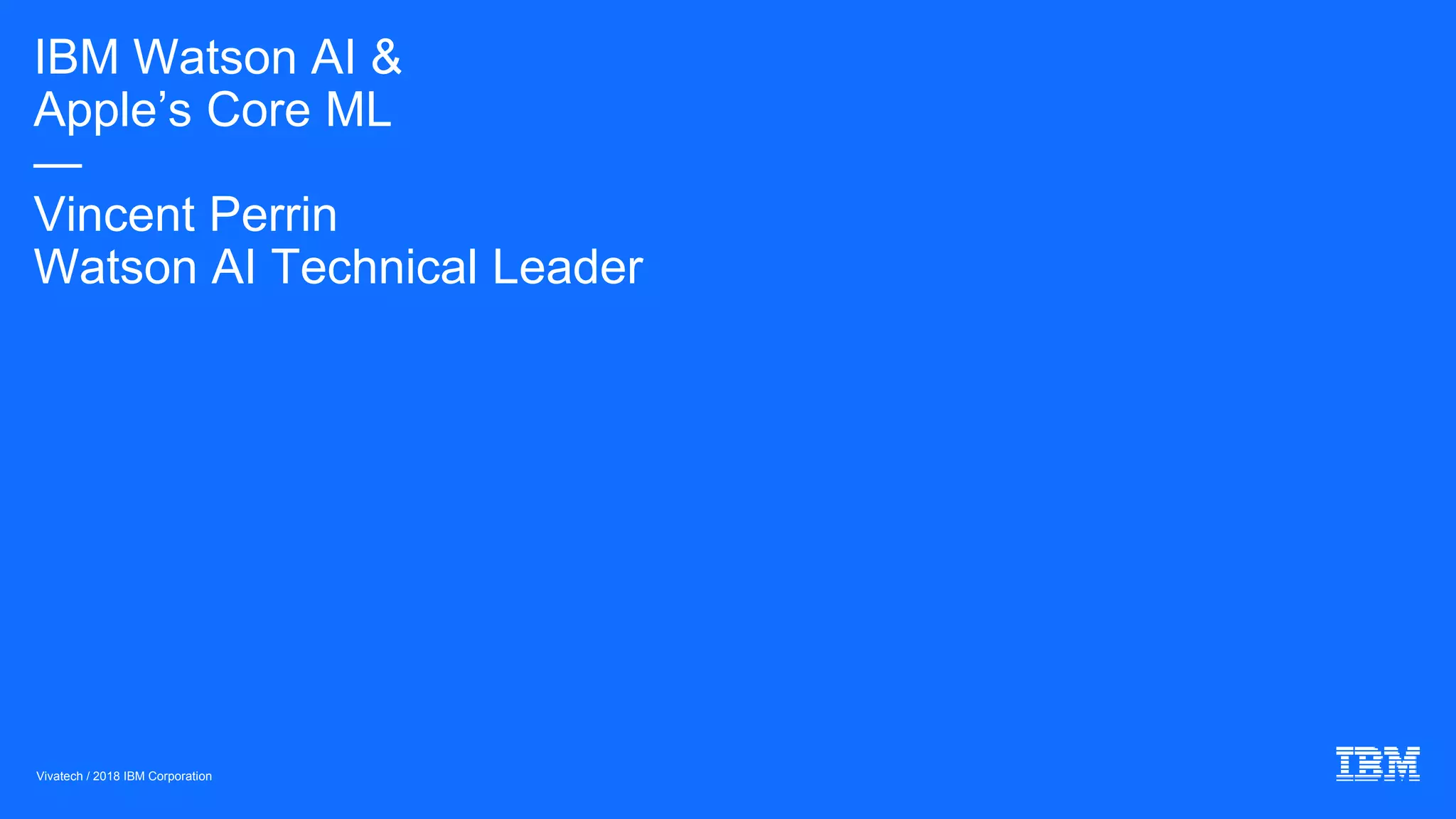 Watson & Apple CoreML | PPT