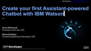 Watson assistant chatbot webinar | PPTX