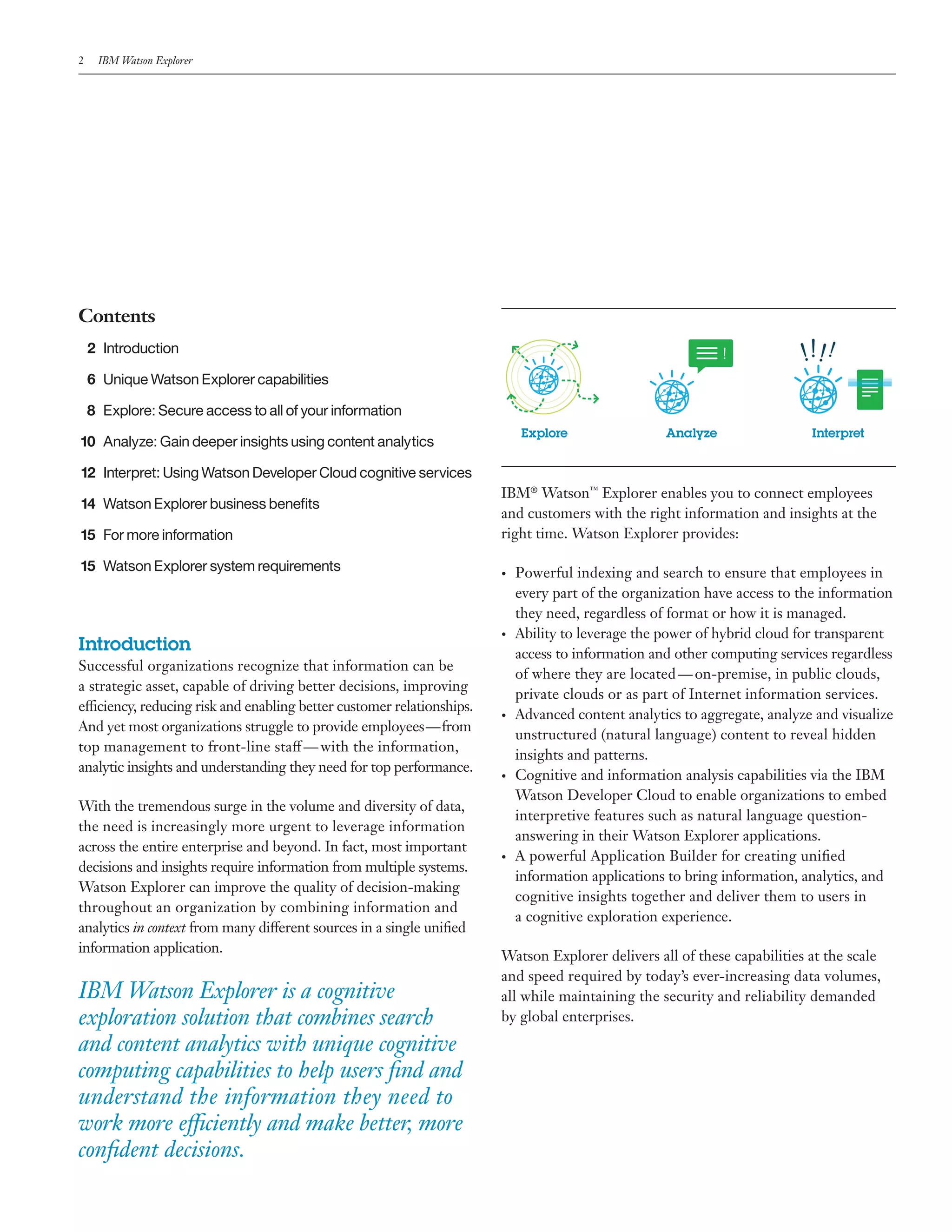 What Watson Explorer is and How it works | PDF