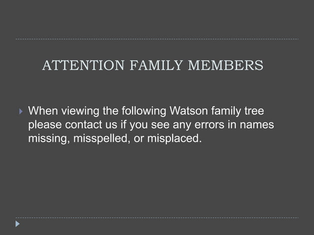 Watson Family Tree Presentation 2 | PPTX