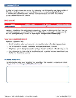 Watson Glaser Development Report | PDF