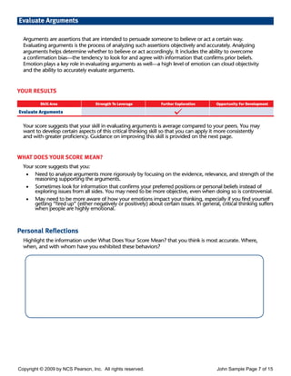Watson Glaser Development Report | PDF
