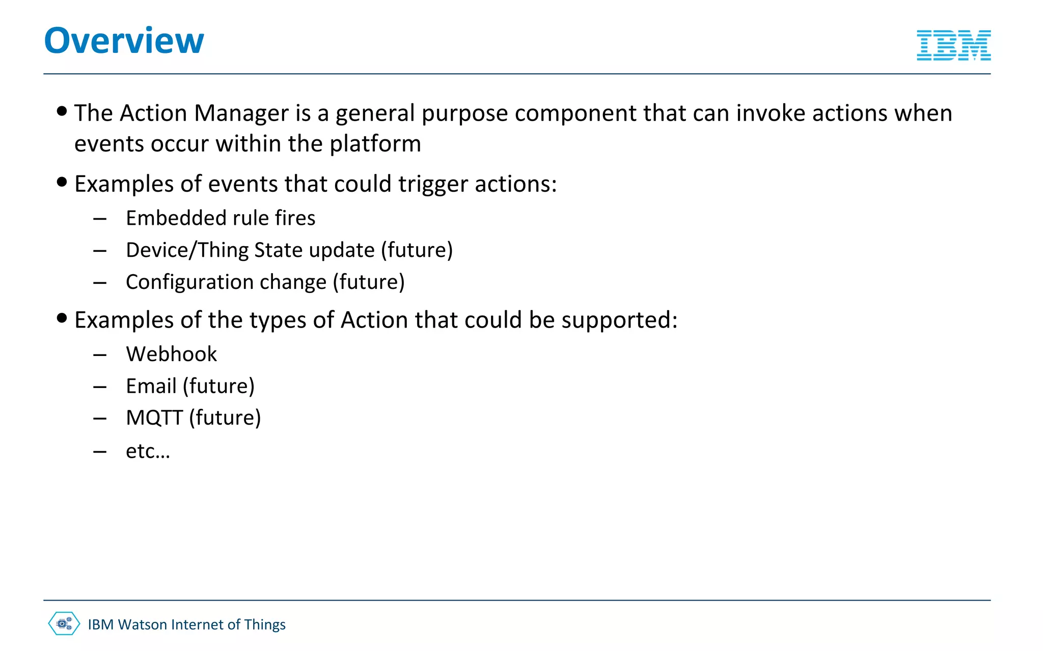 Watson IoT Action Manager Concepts & API Overview | PPT