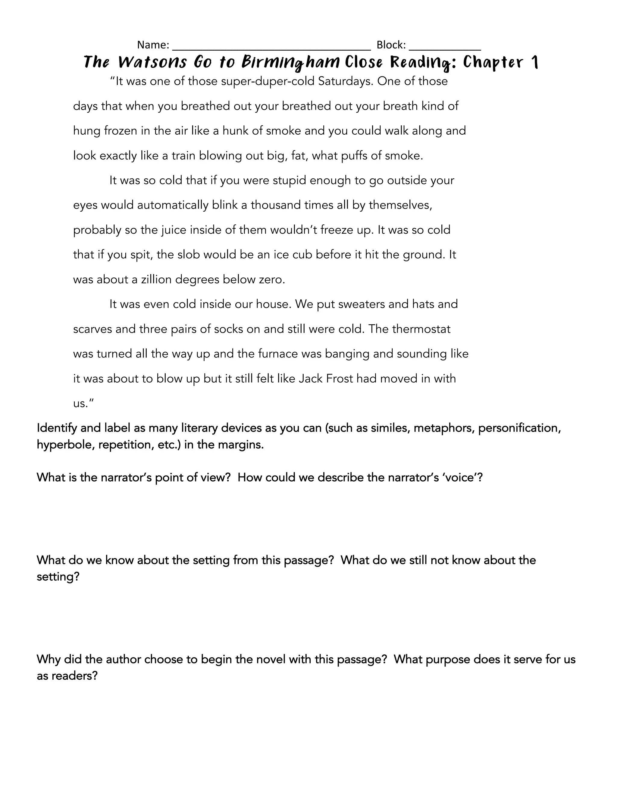 Watsons Close Reading | PDF