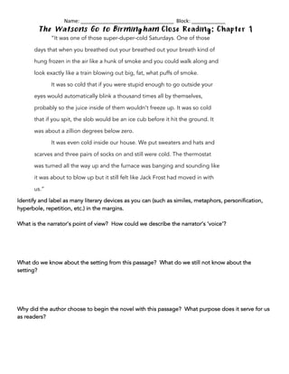 Watsons Close Reading | PDF