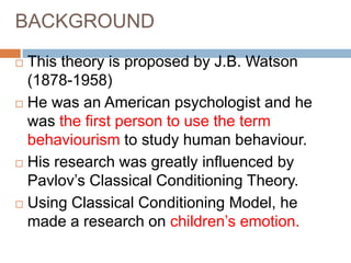 Watson’s conditioning theory | PPTX