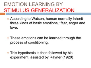 Watson’s conditioning theory | PPT
