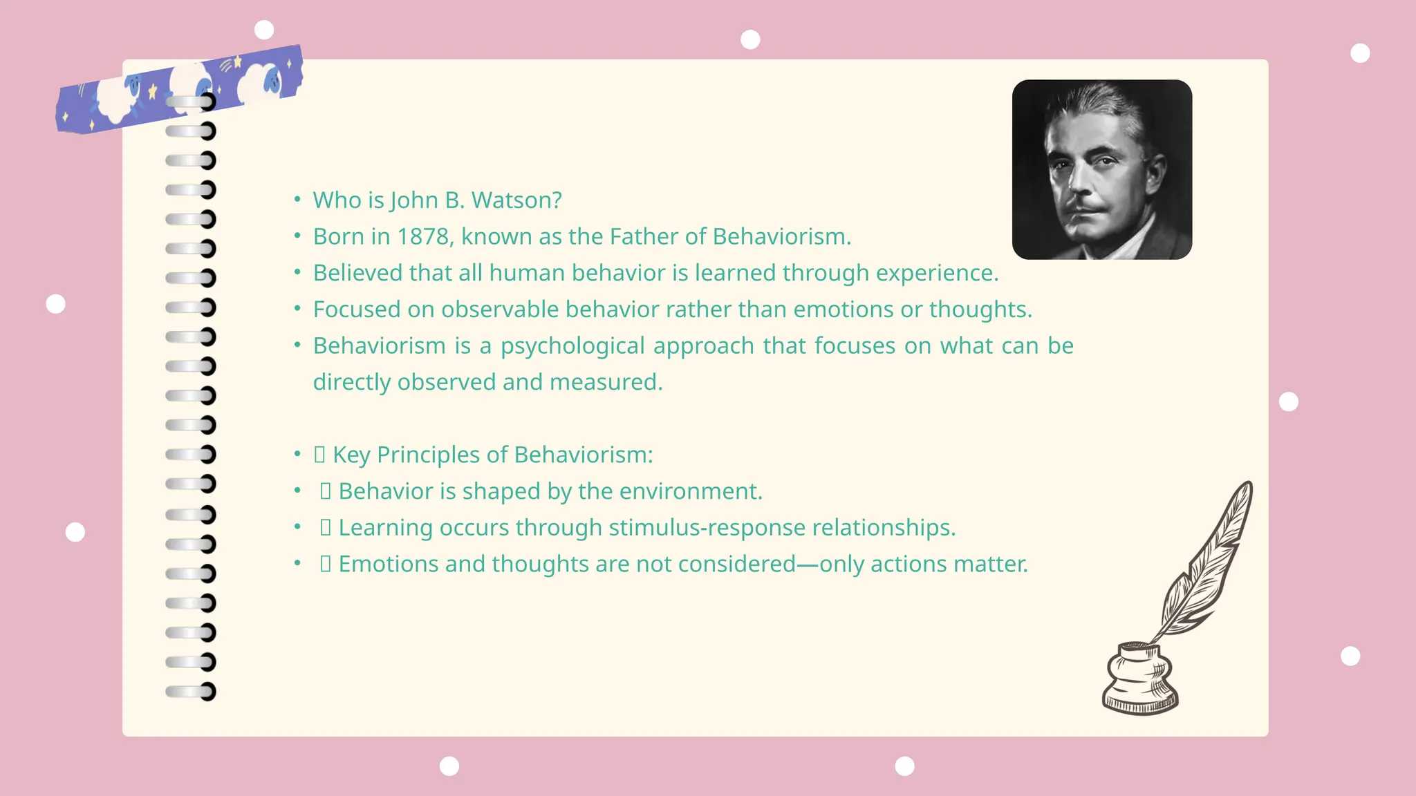 JOHN B. WATSON'S THEORY ABOUT BEHAVIORISM | PPTX