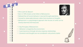 JOHN B. WATSON'S THEORY ABOUT BEHAVIORISM | PPTX