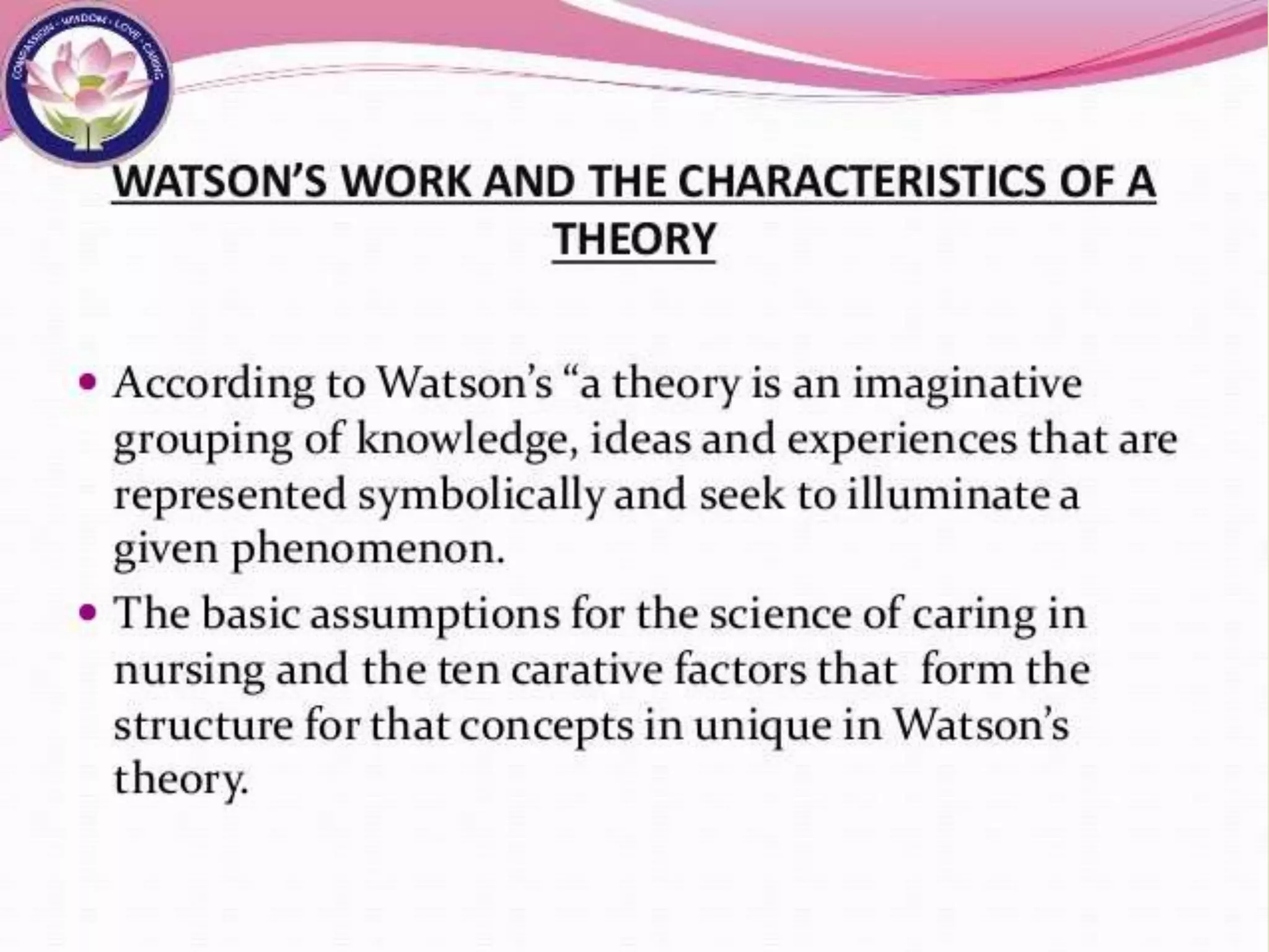 Watson's theory of human caring | PPTX