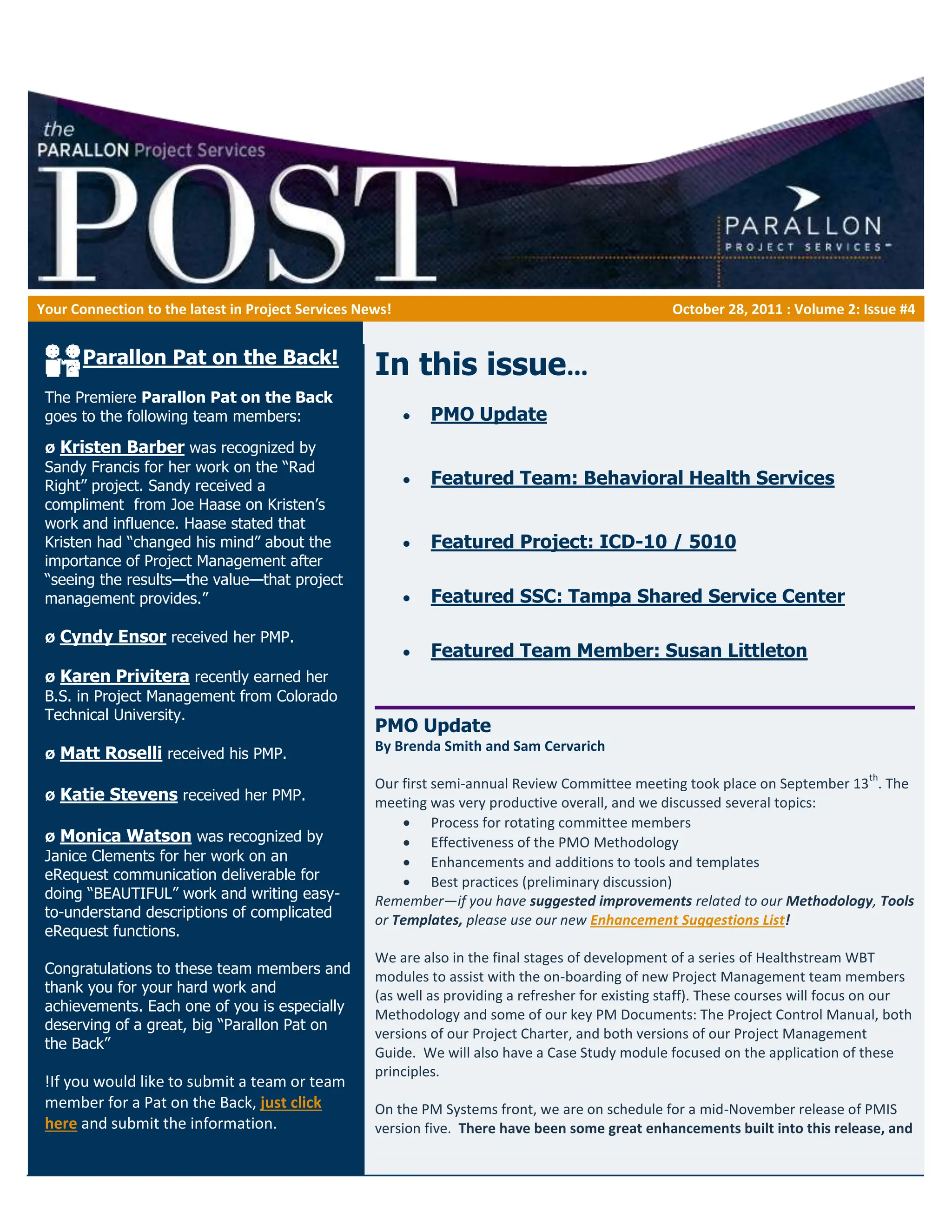 WATSON WS_HCA_PARALLON POST NEWSLETTER.pdf | Healthcare Industry ...