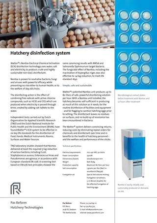 Watter®: safe, sustainable disinfection for the hatchery sector | PDF