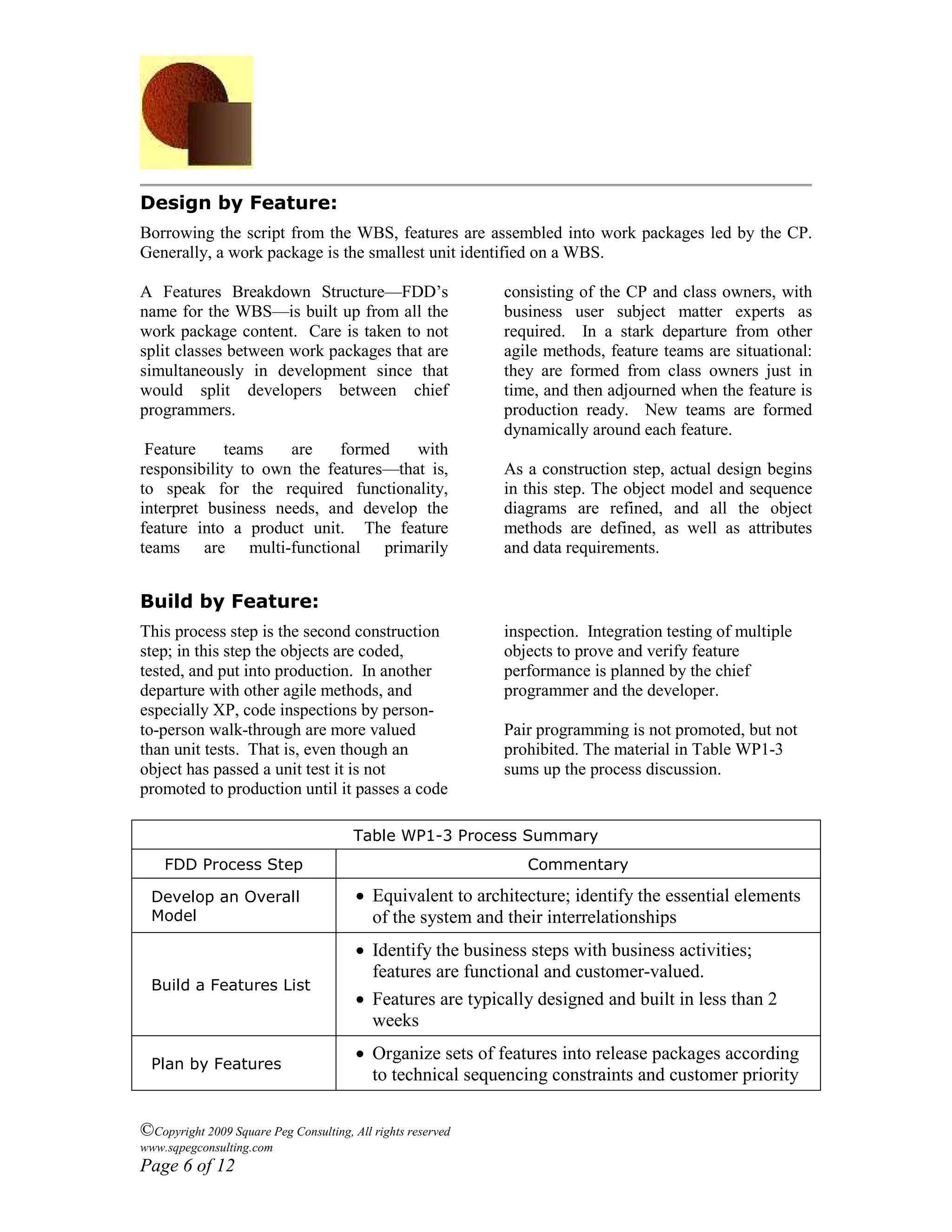 Feature driven design FDD | PDF | Programming Languages | Computing