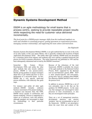 Dynamic Systems Development, DSDM | PDF