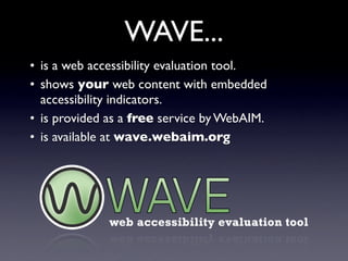 Web Accessibility Evaluation with WAVE | PDF