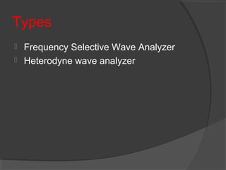Wave analyzers done by Priyanga KR | PPT