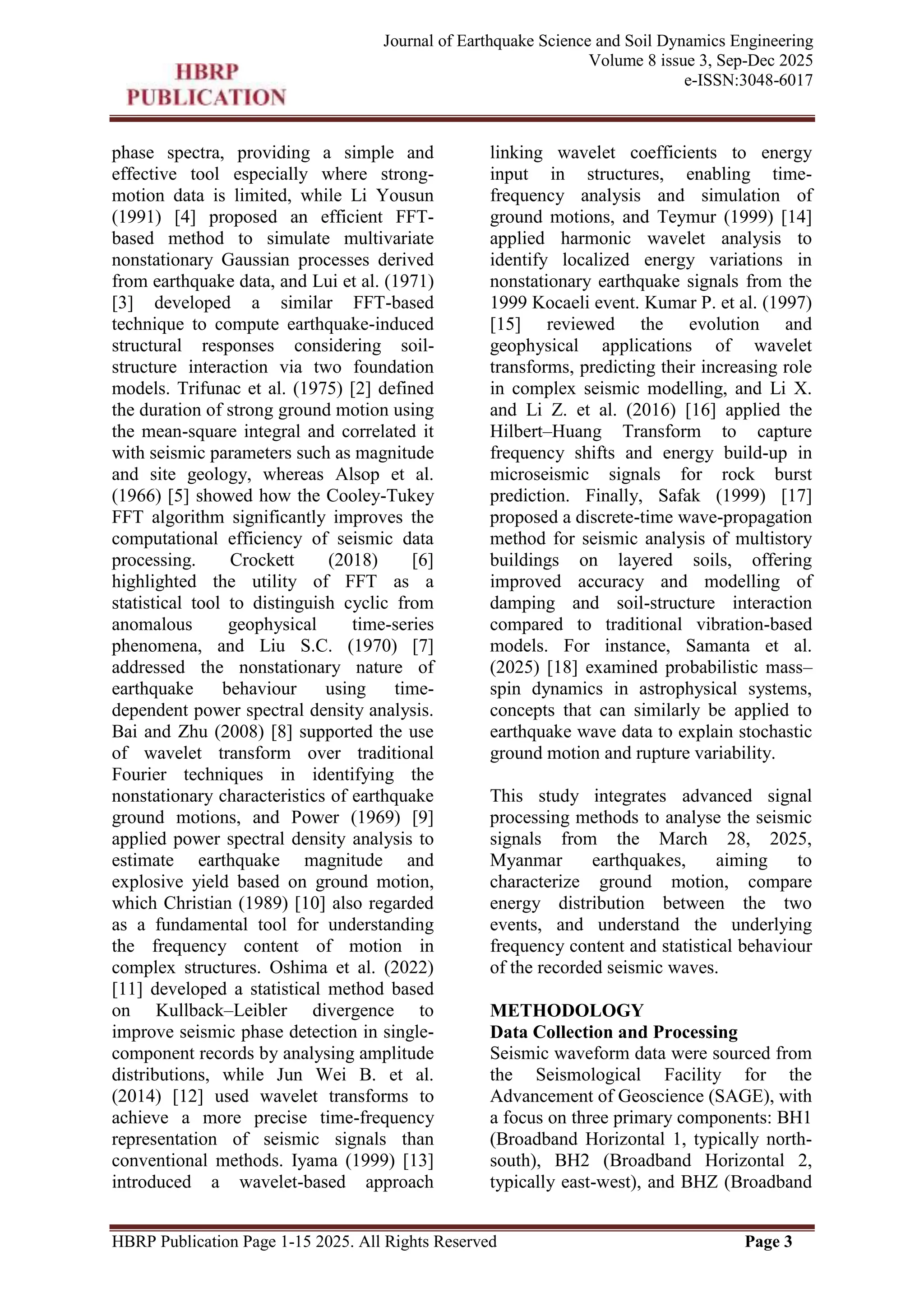 Wave-Based Seismic Characterization of the 2025 Myanmar Earthquakes (Mw 7.7 and Mw 6.7) | PDF