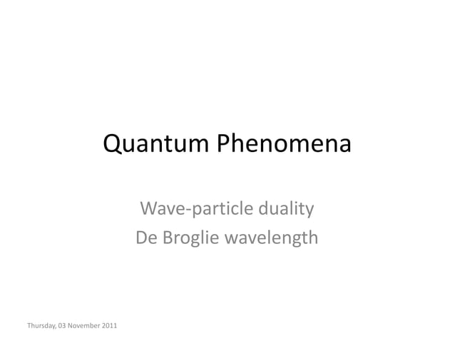 Wave Particle Duality Pptx
