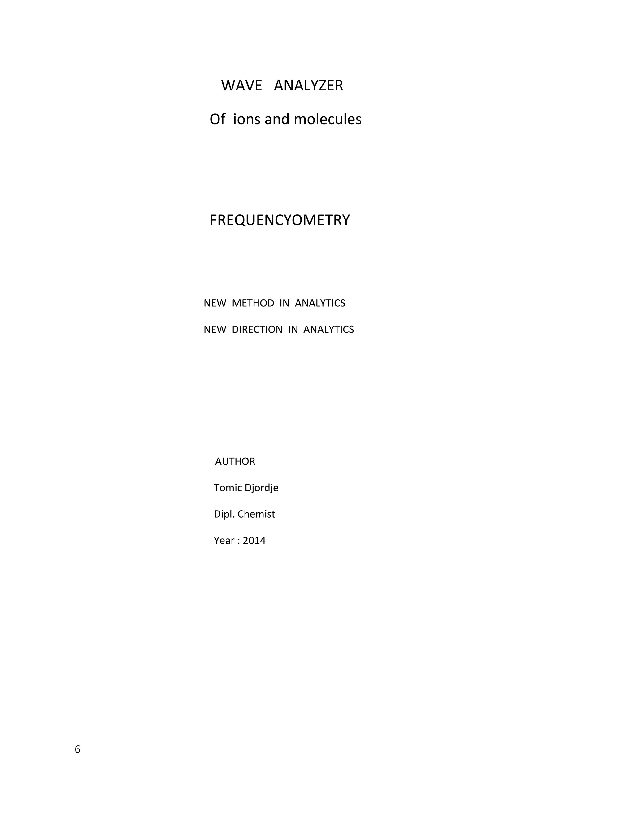 Wave analyzer of ions and molecules | PDF