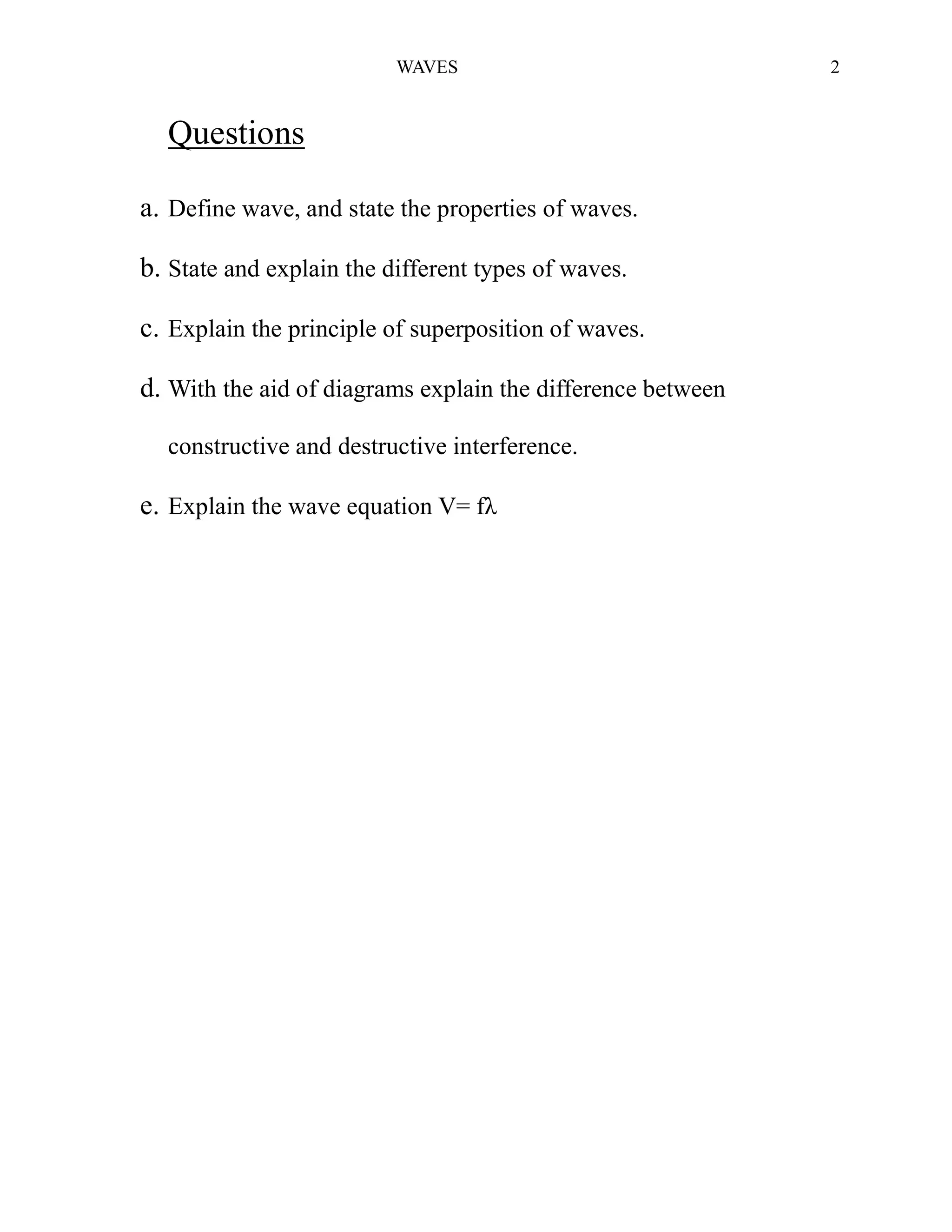 Wave assignment | PDF