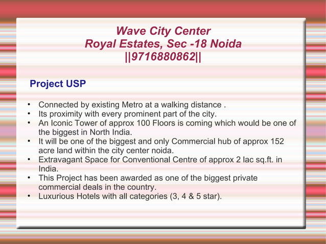 Wave city Centre Noida | PPT