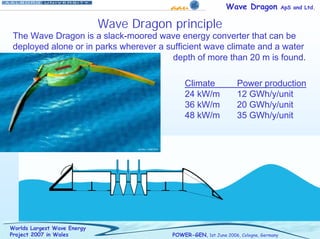 Wave Dragon Project In Wales Power Gen 2006d | PDF