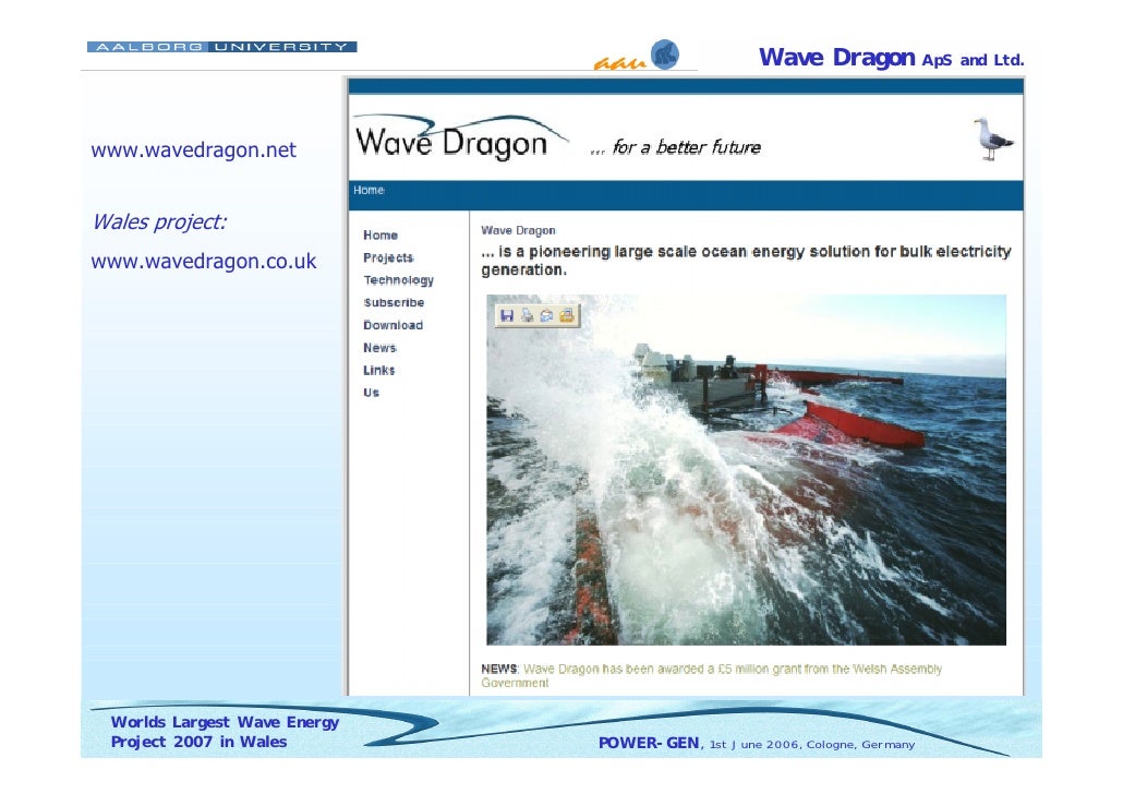Wave Dragon Project In Wales Power Gen 2006d