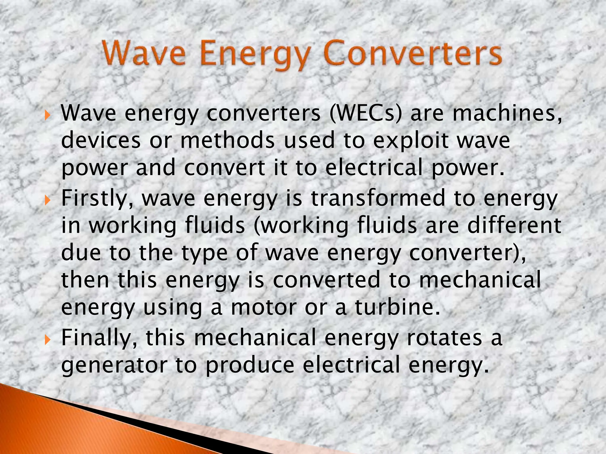 WAVE ENERGY presentation physics projects | PPTX | Physics | Science