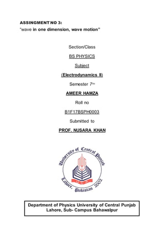 derivation of Wave equation | DOCX