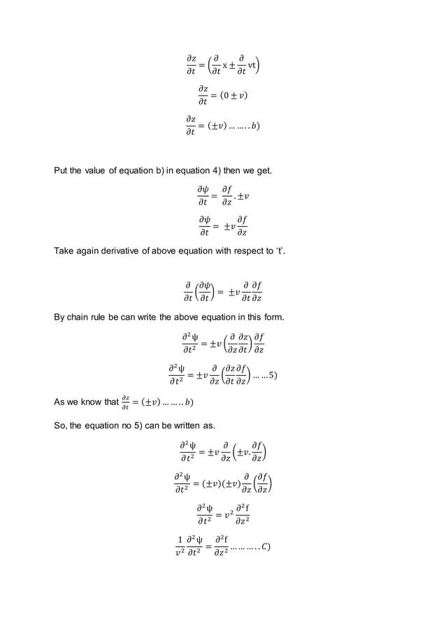 derivation of Wave equation | DOCX