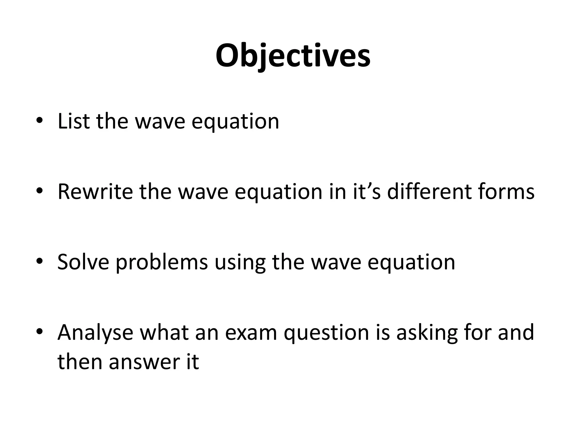Wave equations | PPTX