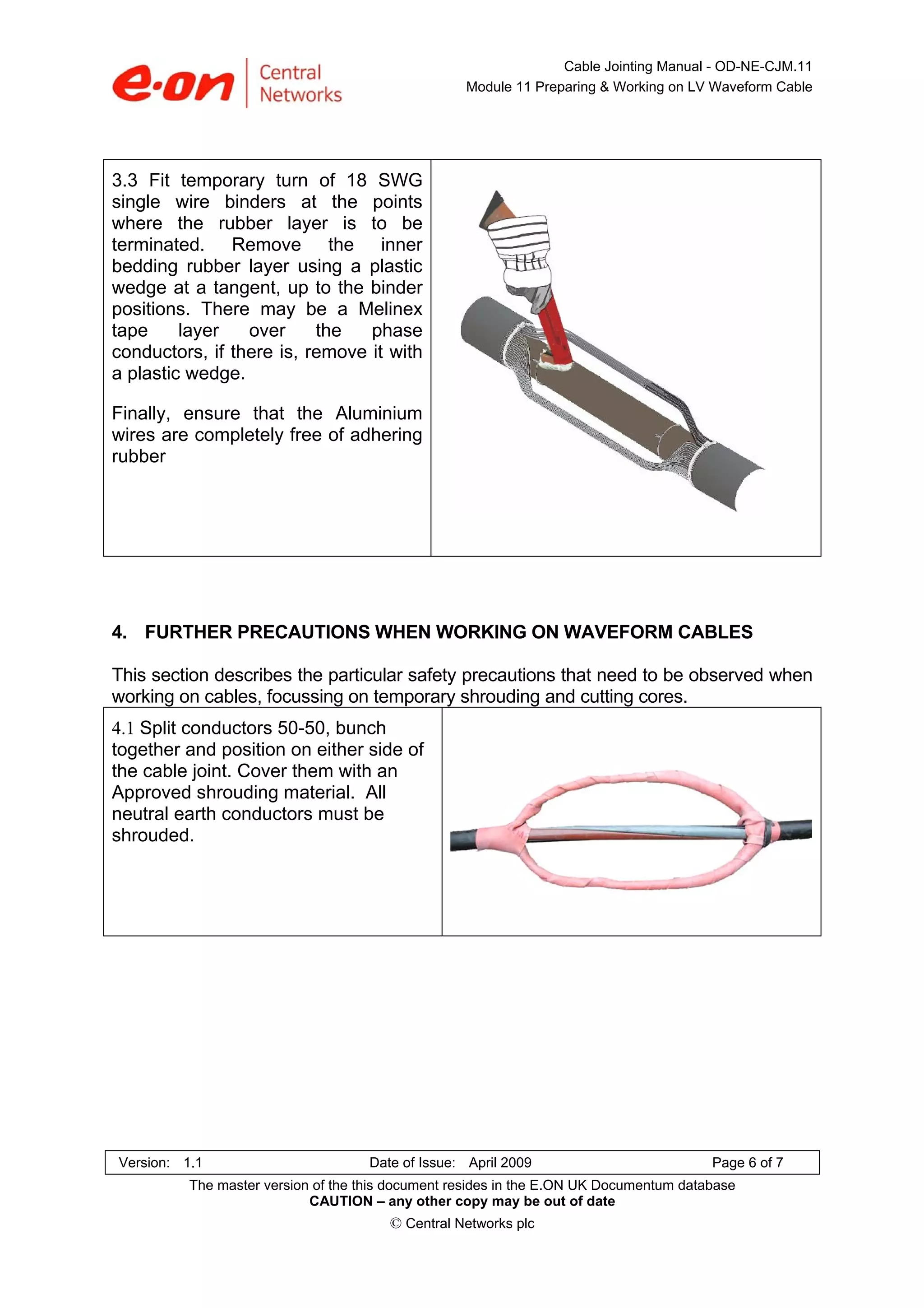 Waveform Cable Jointing Manual - Preparing & Working on LV Waveform ...