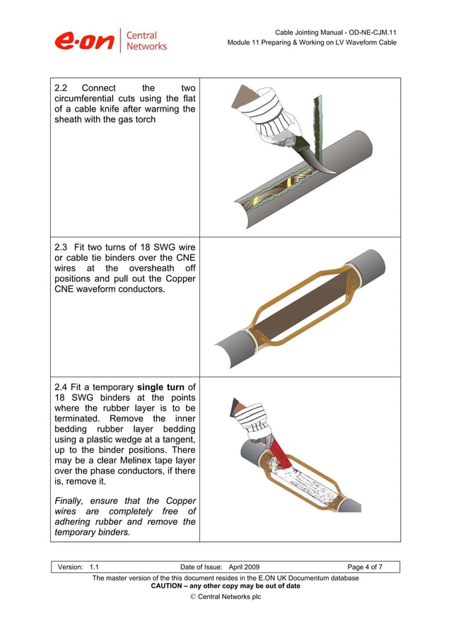 Waveform Cable Jointing Manual - Preparing & Working on LV Waveform ...