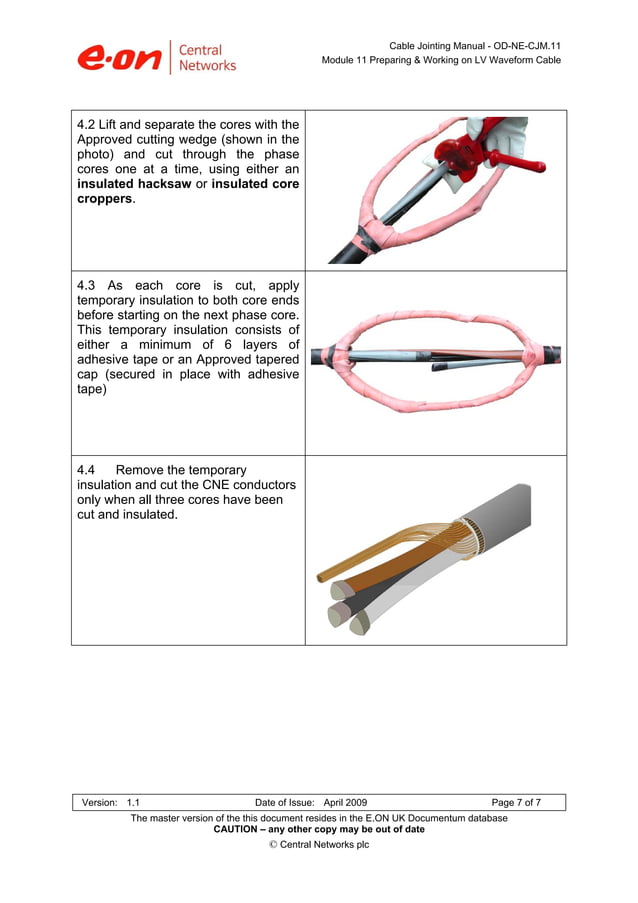 Waveform Cable Jointing Manual - Preparing & Working on LV Waveform ...