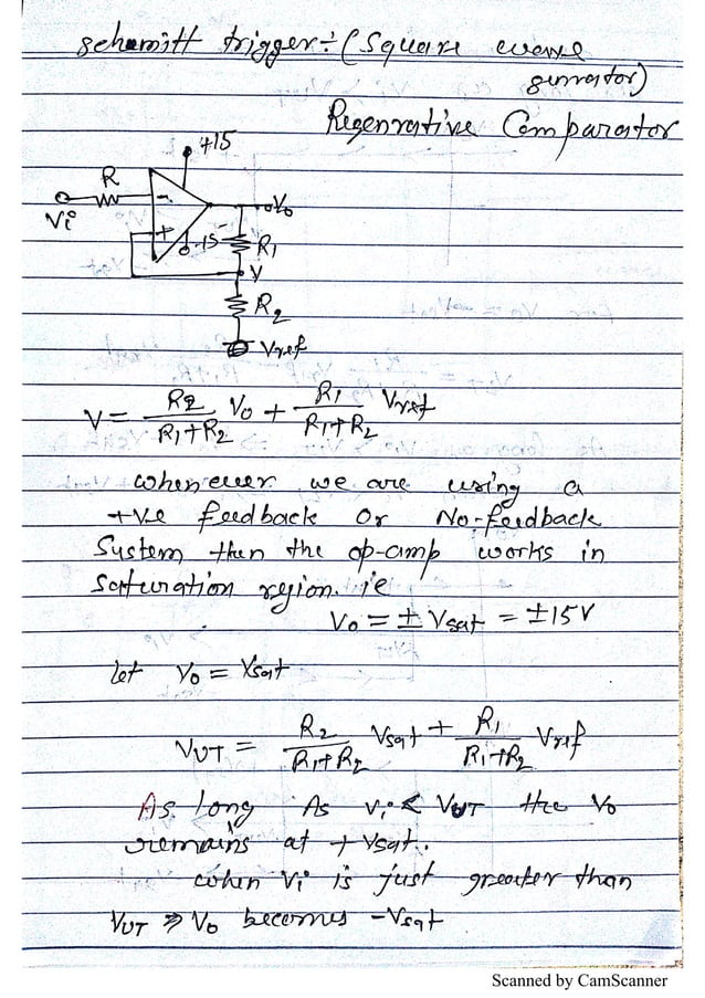 Waveform genrators (comparators schmitt trigger) | PDF
