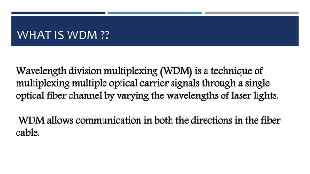 Wavelength division multiplexing | PPTX | Computer Networking | Computing