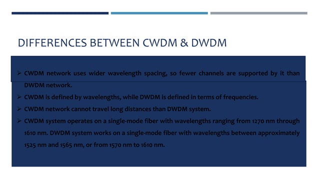 Wavelength division multiplexing | PPTX | Computer Networking | Computing