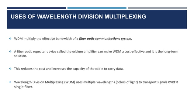 Wavelength division multiplexing | PPTX | Computer Networking | Computing