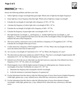 Wavelength assignment | PDF | Physics | Science