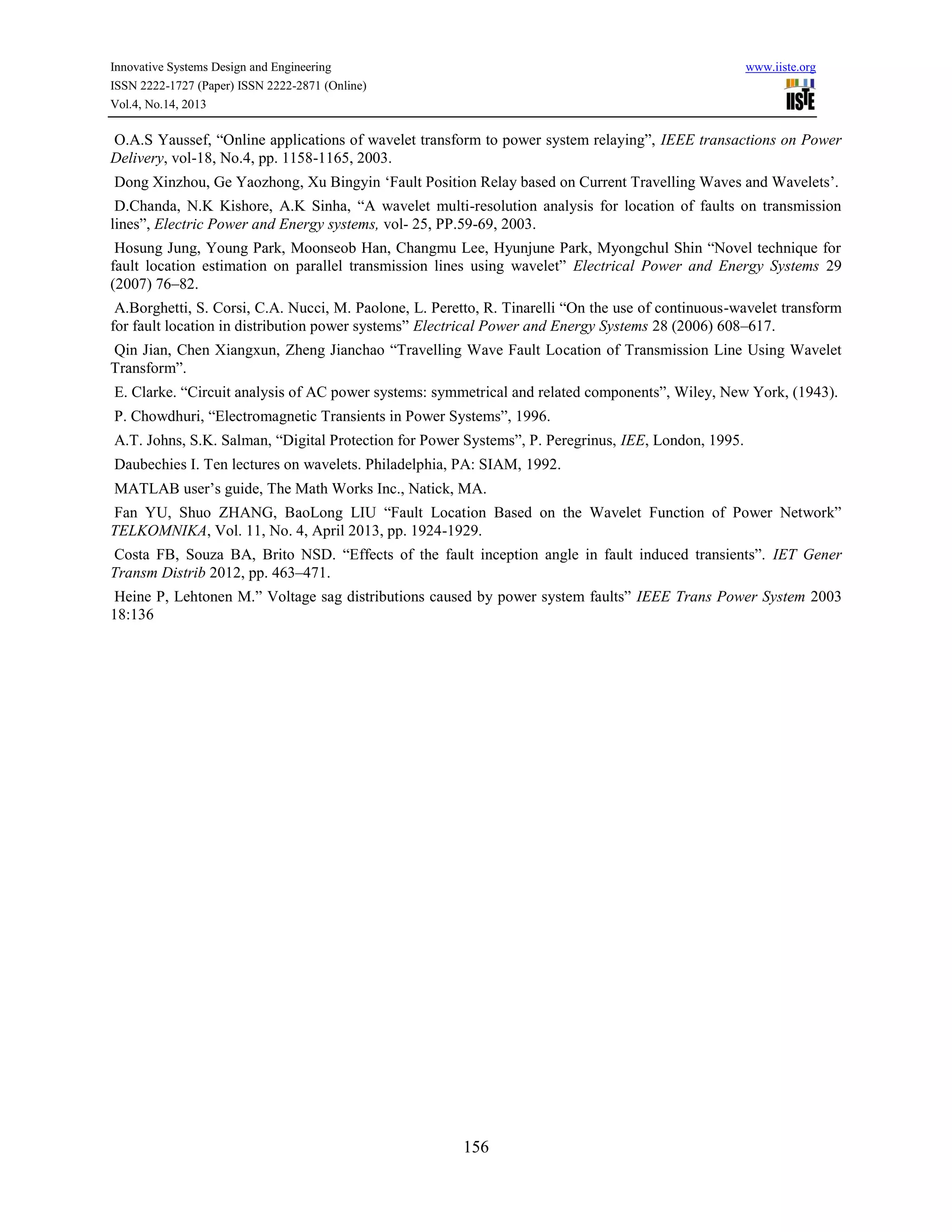 Wavelet Based Analysis For Transmission Line Fault Location Pdf