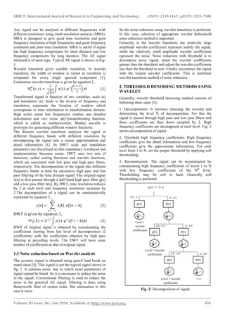 Wavelet based denoisiong of acoustic signal | PDF