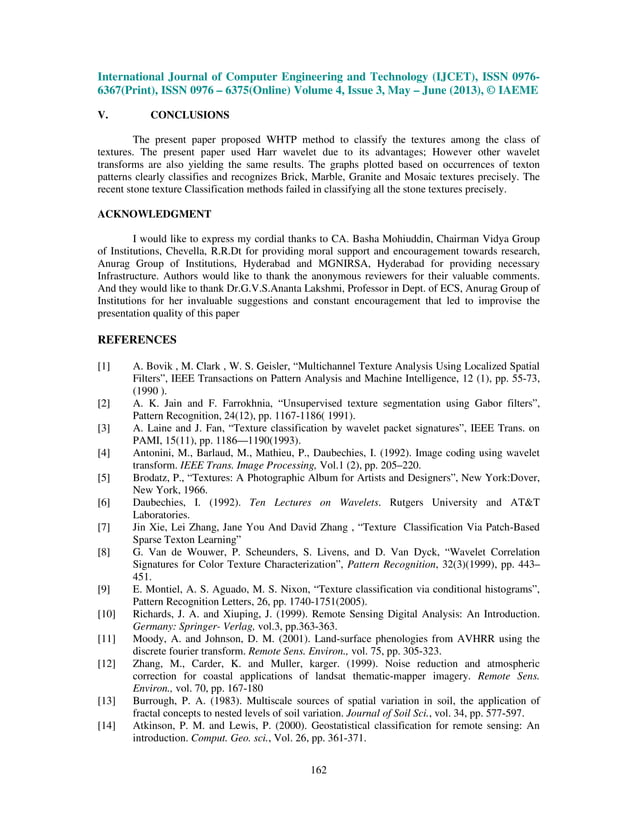 Wavelet Based Histogram Method For Classification Of Textu Pdf