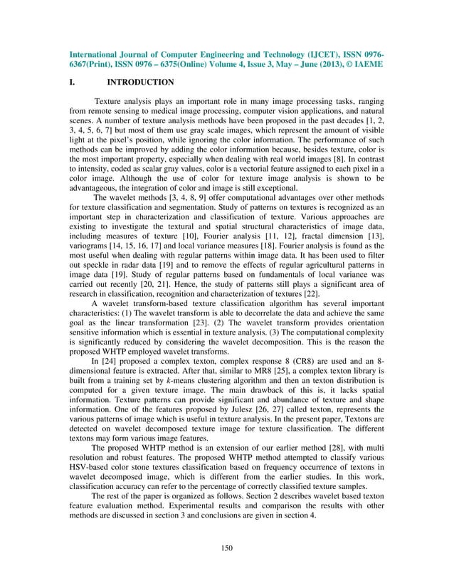 Wavelet Based Histogram Method For Classification Of Textu Pdf