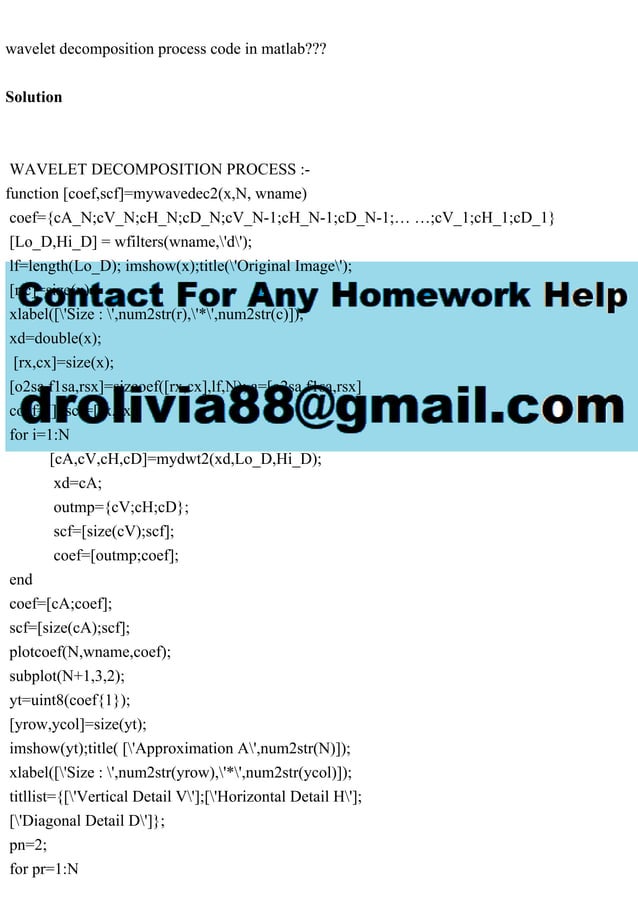 wavelet decomposition process code in matlabSolution WAVE.pdf